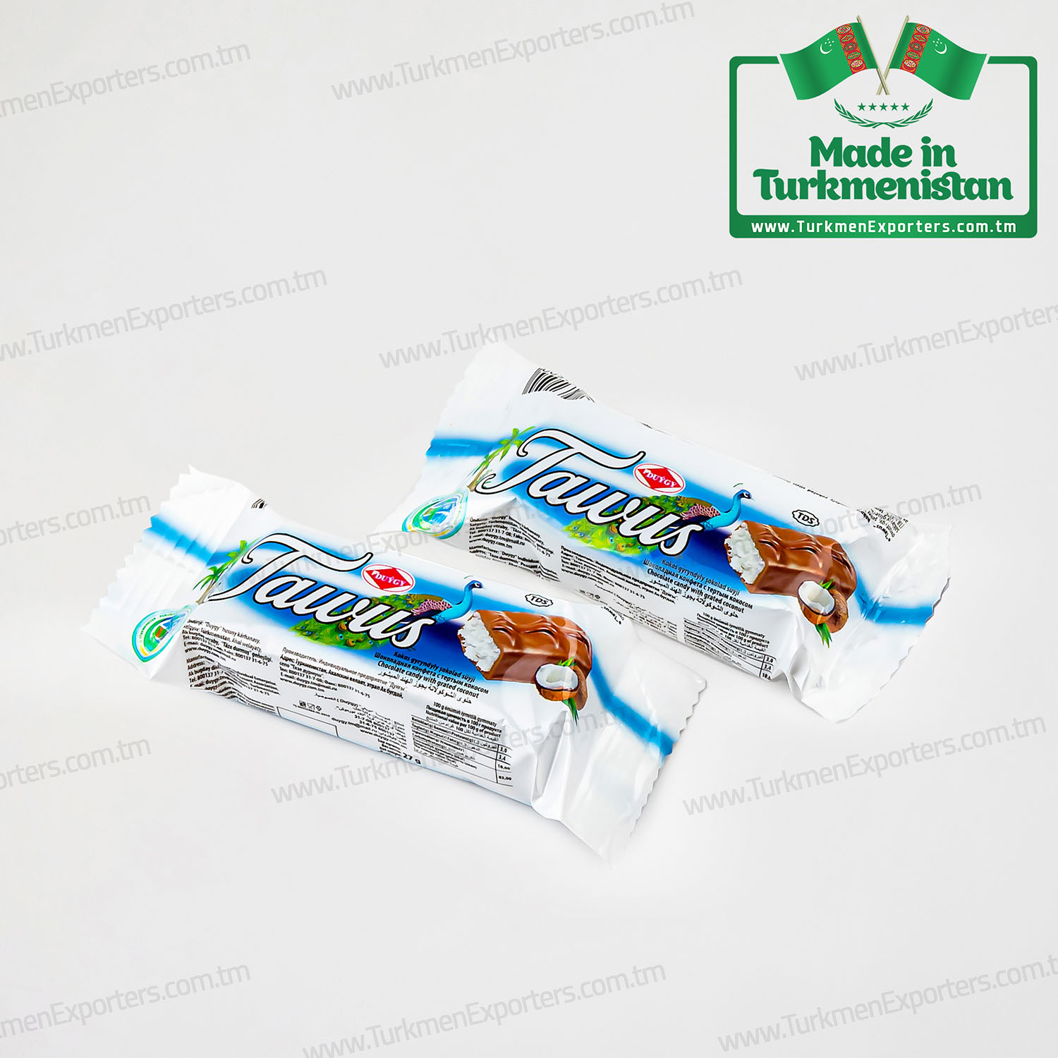Coconut chocolate candy Made in Turkmenistan | Duygy Confectionary Factory